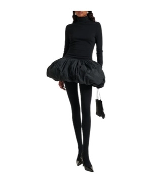 Magda Butrym Wool-blend Turtleneck Mini Dress With Voluminous Skirt