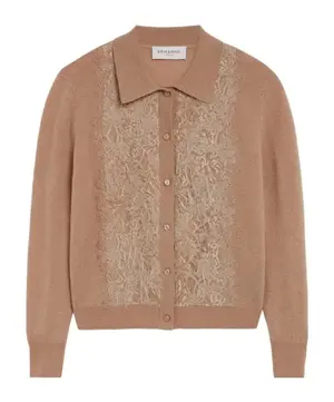 ERMANNO FIRENZE Lace-panel Knit Top