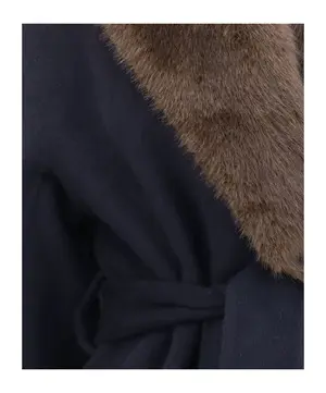 P.a.r.o.s.h Belted Fur-collar Coat