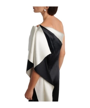 RÓHE One-shoulder Satin Dress With Colorblock Splicing
