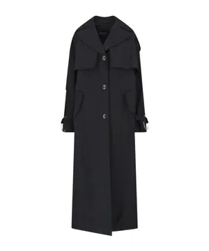 DONDUP Erotica Buttoned Trench Coat - Black