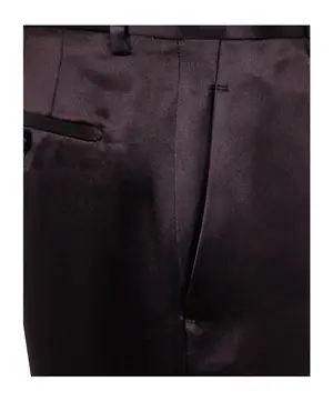 TOM FORD Silk Satin Wide Leg Tailored Pants