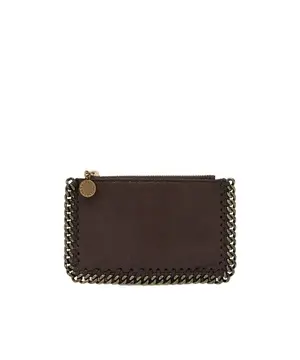 Stella McCartney Falabella Zip Card Holder - Reddish Brown
