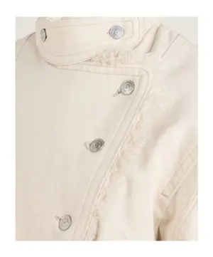Isabel Marant Étoile Denim Valineo Jacket With Fur Insert - Sand