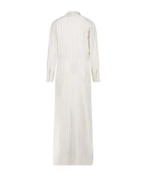 DONDUP Pinstripe-print Draped Maxi Gown