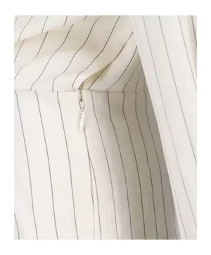 DONDUP Pinstripe-print Draped Maxi Gown