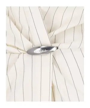 DONDUP Pinstripe-print Draped Maxi Gown