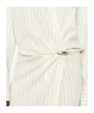 DONDUP Pinstripe-print Draped Maxi Gown