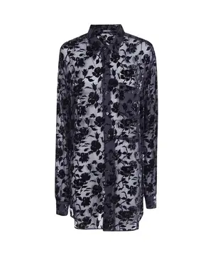 ANN DEMEULEMEESTER Elisabeth Floral-devoré Shirt - Black