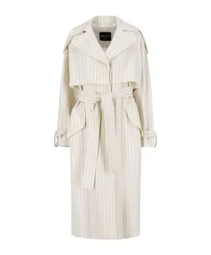 DONDUP Pinstriped Trench Coat