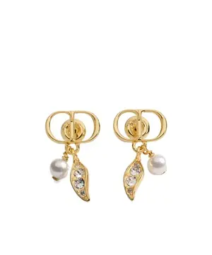 Dior Cd Mini Lily Earrings - Yellow