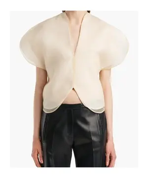 Khaite Briar Silk Organza Top - Champagne