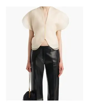 Khaite Briar Silk Organza Top - Champagne