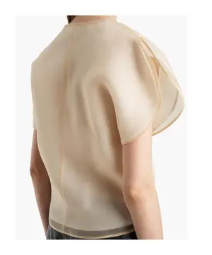 Khaite Briar Silk Organza Top - Champagne
