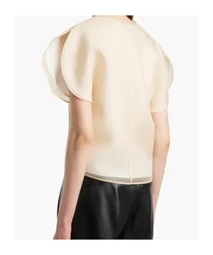 Khaite Briar Silk Organza Top - Champagne
