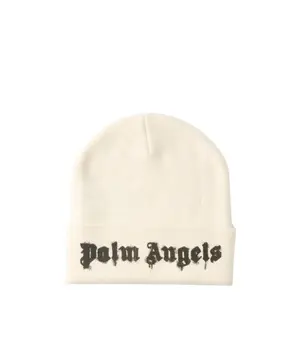 Palm Angels Dripping Logo Beanie Hat - No