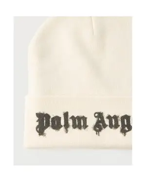 Palm Angels Dripping Logo Beanie Hat - No