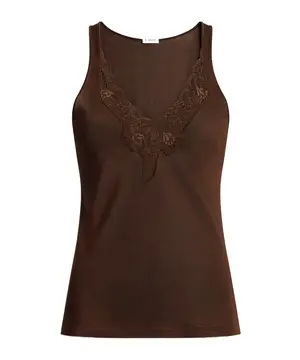 Balmain Knit Vest Top With Lace