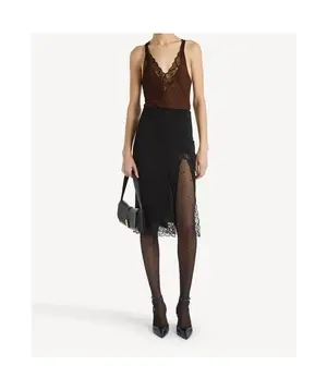 Balmain Knit Vest Top With Lace