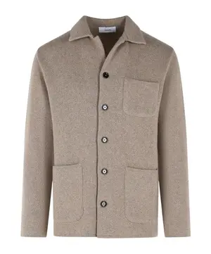 LARDINI Patch Pocket Cashmere Knit Jacket