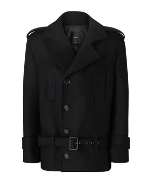 Pinko Belted Epaulette Coat