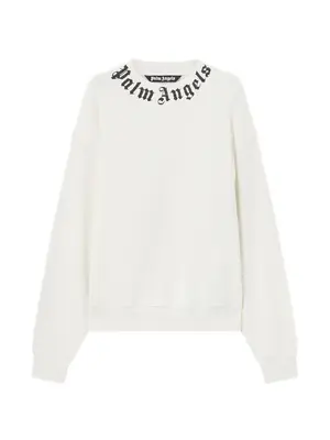 Palm Angels Logo Crew Neck Sweater - White