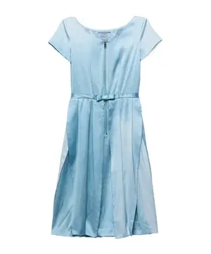 Prada Washed Silk-duchesse Dress - Anise