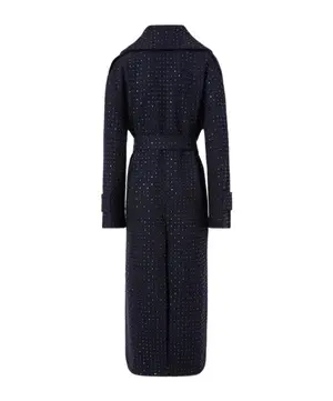 Pinko Rhinestone-embellished Belted Coat