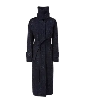 Pinko Rhinestone-embellished Belted Coat