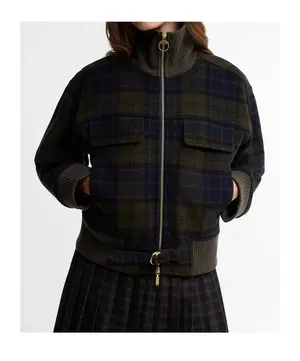 Barbour Plaid Shirt Jacket With Stand Collar - No