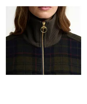 Barbour Plaid Shirt Jacket With Stand Collar - No