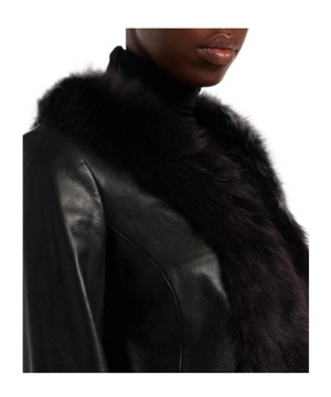 Nour Hammour Shearling-trimmed Leather Jacket