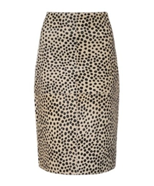 RÓHE Cheetah-print Calf Hair Pencil Skirt - Beige