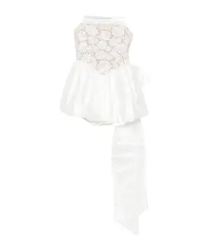 SELF-PORTRAIT Sequin Lace Bow Mini Dress