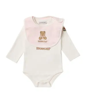 Moncler Cotton Jumpsuit With Teddy Bear Motif - No
