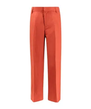 Closed Wide-leg Tailored Pants - Brick Red