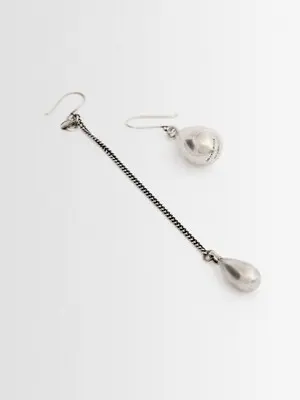 ANN DEMEULEMEESTER Asymmetric Silver Earrings