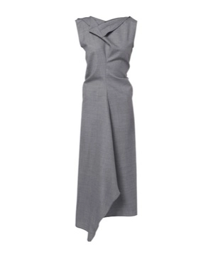 Victoria Beckham Draped Asymmetric Wool Midi Dress