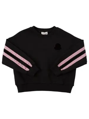 Moncler Sweatshirt And Sweatpants Set With Stripe Detailing - Black