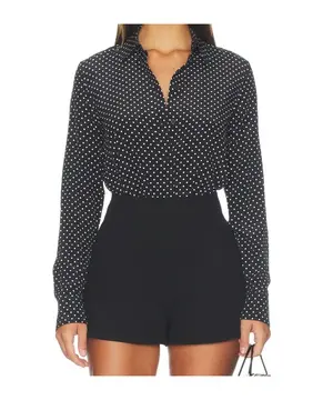 NILI LOTAN Printed Long-sleeve Shirt