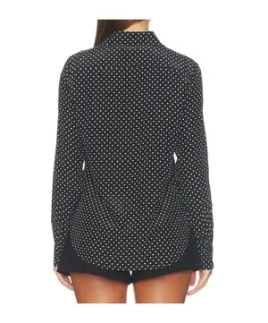 NILI LOTAN Printed Long-sleeve Shirt