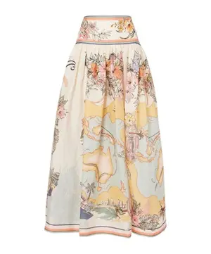 Zimmermann Printed Midi Skirt