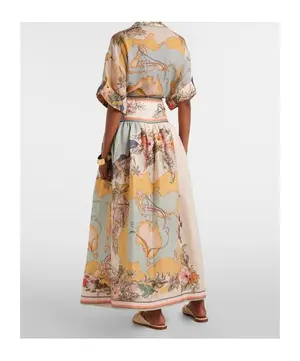 Zimmermann Printed Midi Skirt