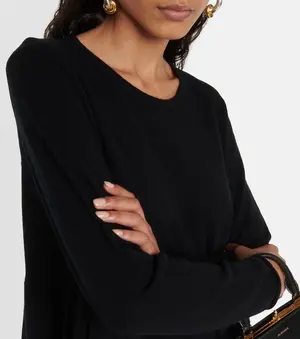 Jardin Des Orangers Round Neck Long Sleeve Ribbed Dress