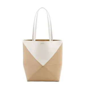 Loewe Puzzle Fold Tote In Shiny Calfskin