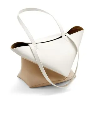 Loewe Puzzle Fold Tote In Shiny Calfskin