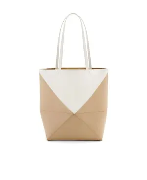 Loewe Puzzle Fold Tote In Shiny Calfskin