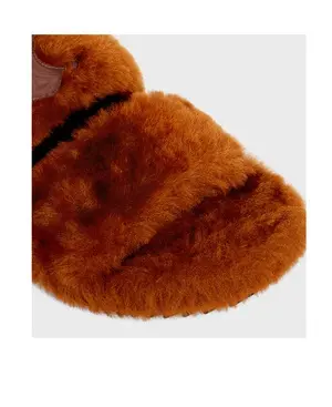 Celine Fur Slides Triomphe In Shearling