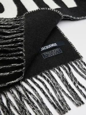 Jacquemus Logo Jacquard Fringed Edge Scarf