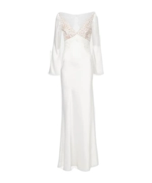 SELF-PORTRAIT Christopher Kane Lace-trimmed Satin Gown